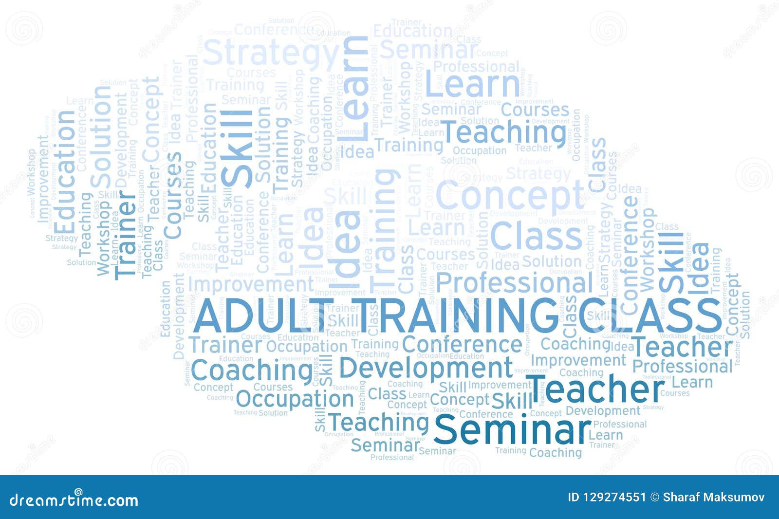 Adult Training Class Word Cloud Stock Illustration Illustration Of