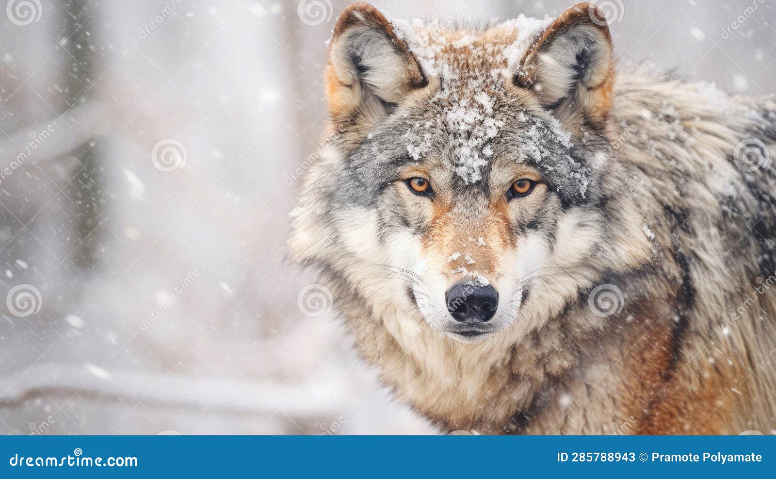 Adult Wolf in Winter Snow. Generative AI Stock Illustration ...