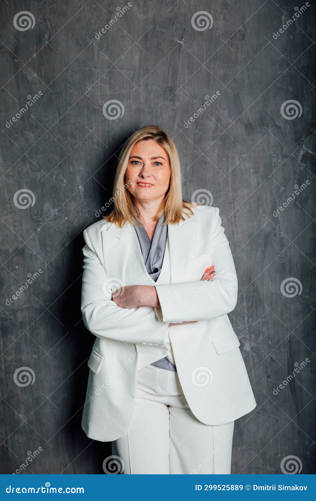 Adult Woman In White Business Suit In Office Stock Image Image Of Working Stylish 299525889