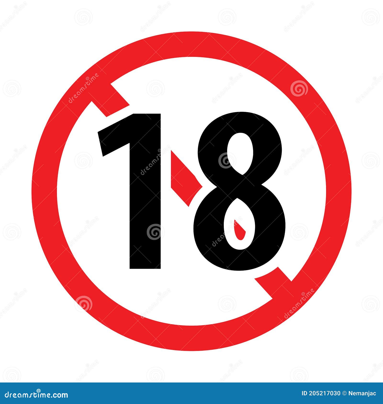 Adults only, Age Restriction Stock Vector - Illustration of stop ...