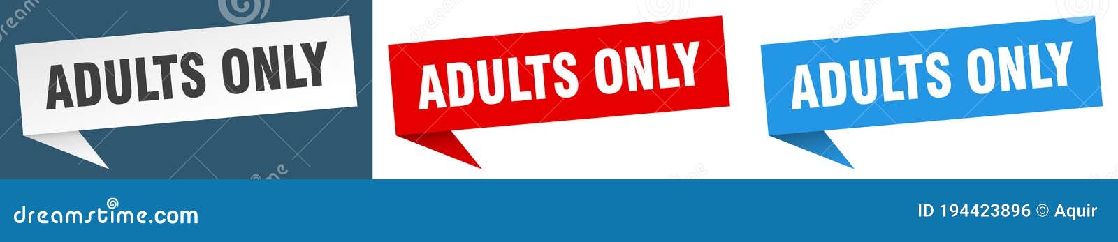 Adults only Banner. Adults only Speech Bubble Label Set Stock Vector ...