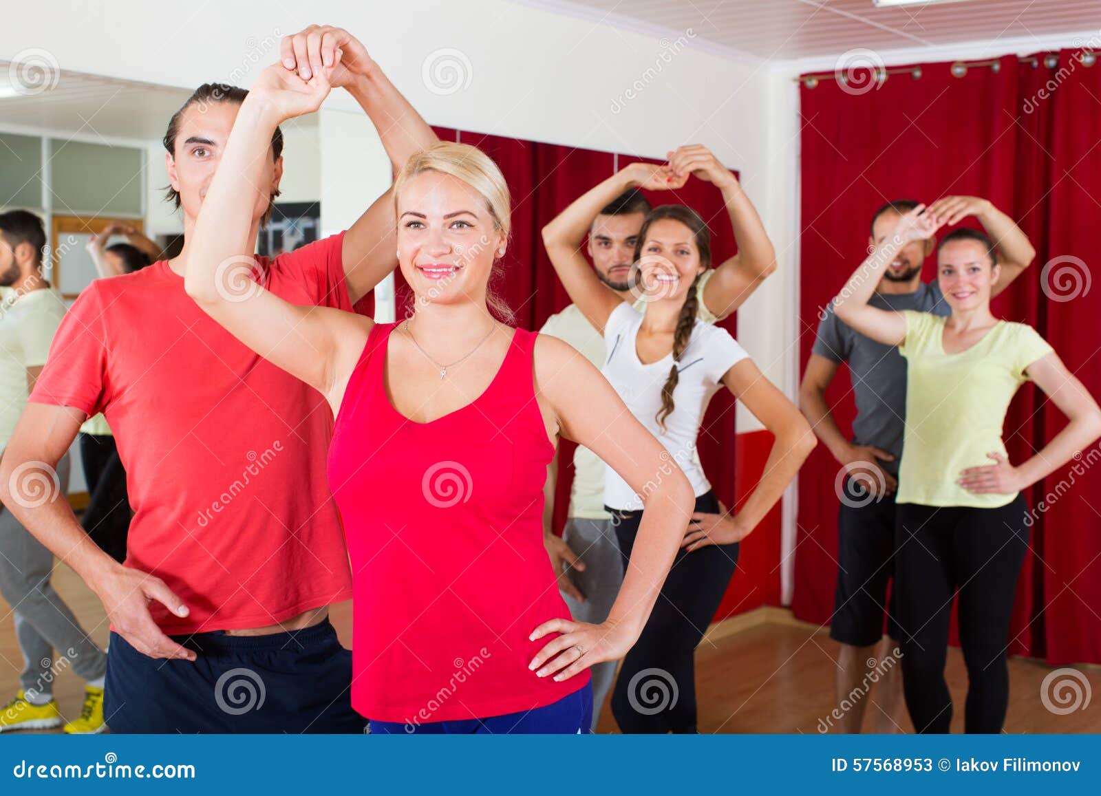 Adults Dancing in Dance Studio Stock Image - Image of amateur, class ...
