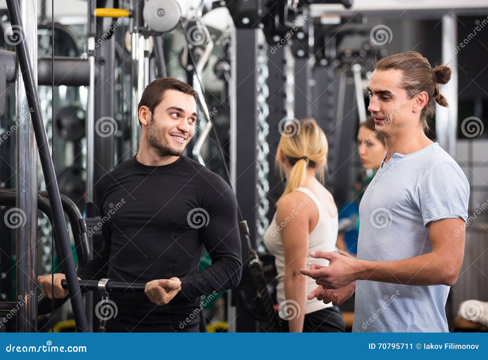 Adults Having Strength Training Under Coach Control in Gym Stock Image ...