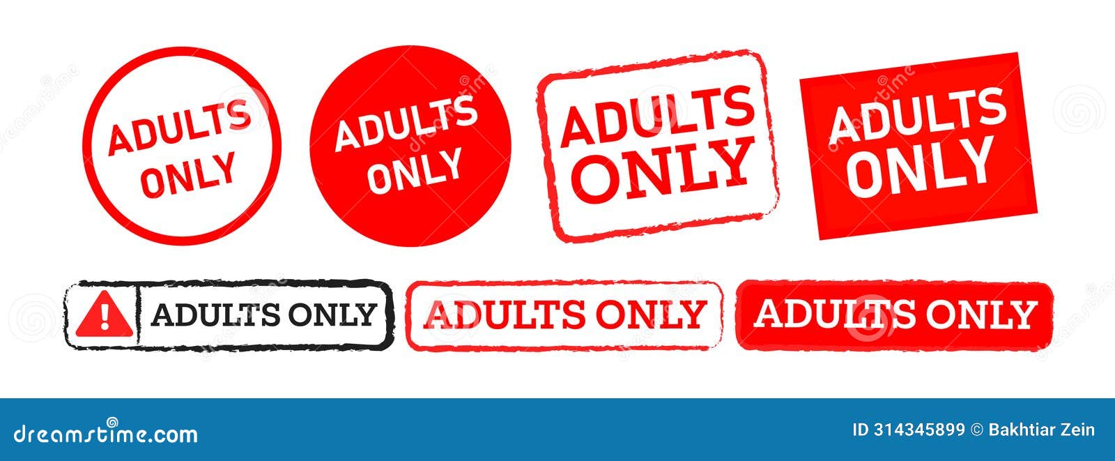 Adults only Rectangle Square and Circle Stamp Label Sticker Sign for ...