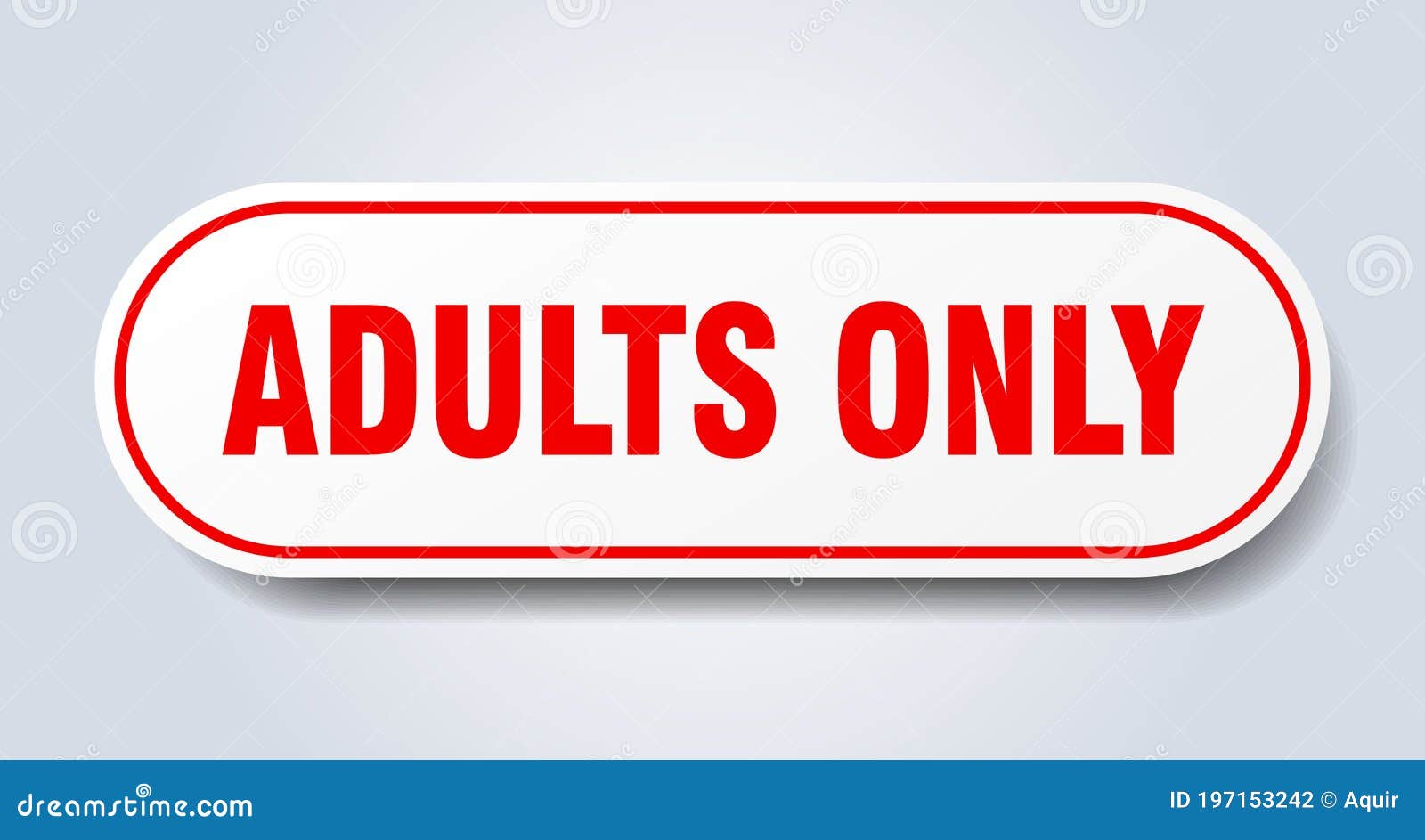 Adults only sticker. stock vector. Illustration of square - 197153242
