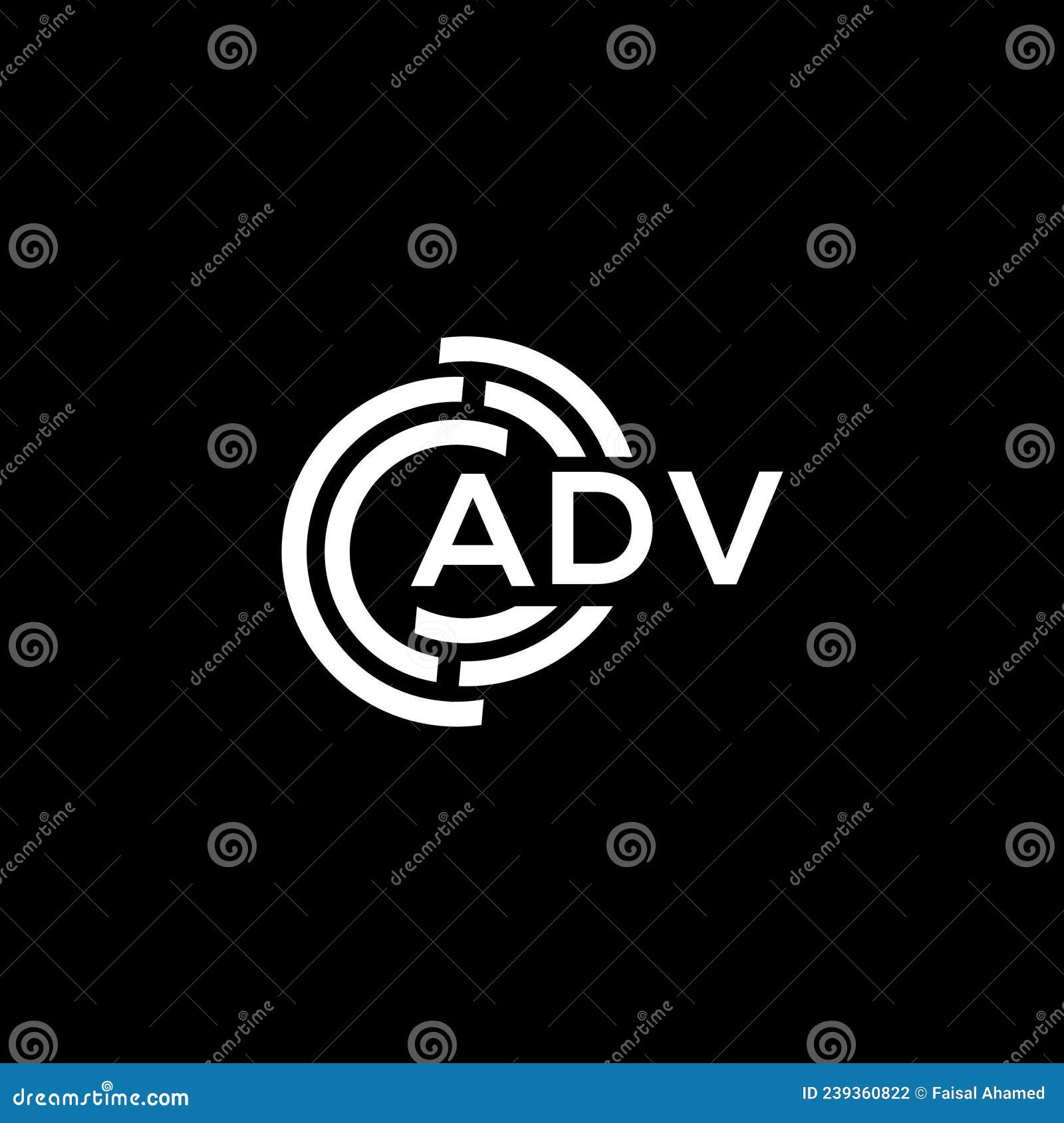 ADV Letter Logo Design on Black Background. ADV Creative Initials ...