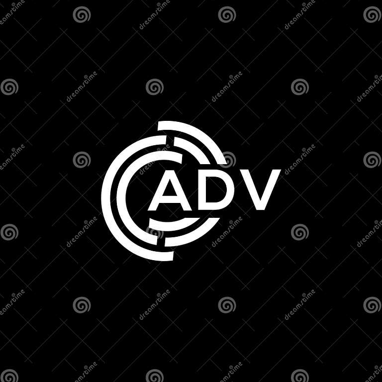 ADV Letter Logo Design on Black Background. ADV Creative Initials ...