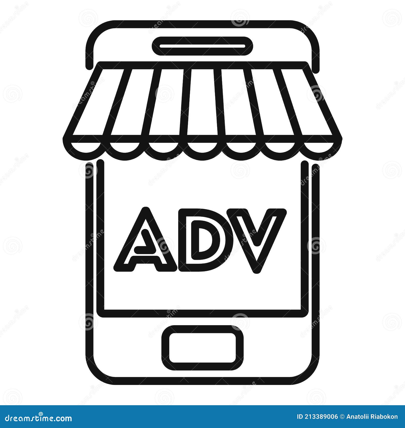 ADV Marketing Icon, Outline Style Stock Vector - Illustration of banner ...