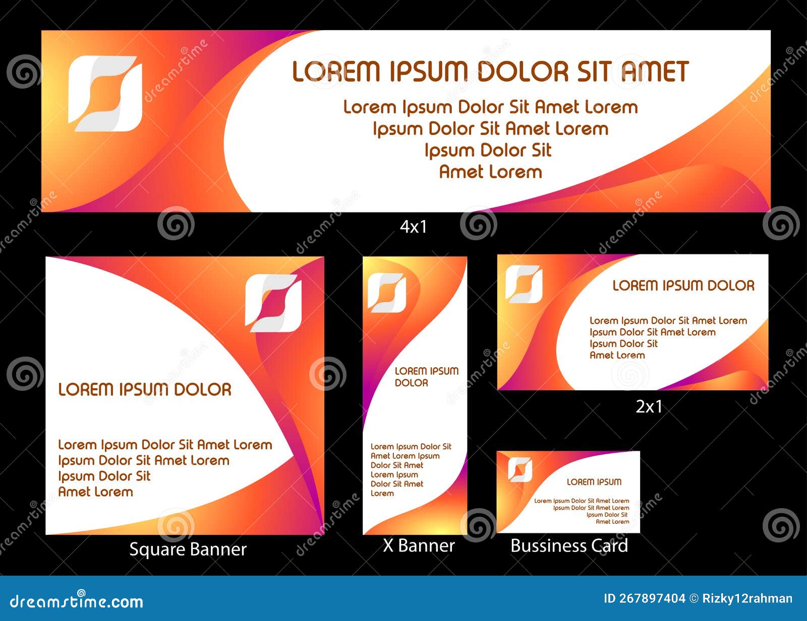 ADV PACK 5 Company Orange Flame Banner Backdrop Advertisement Corporate ...