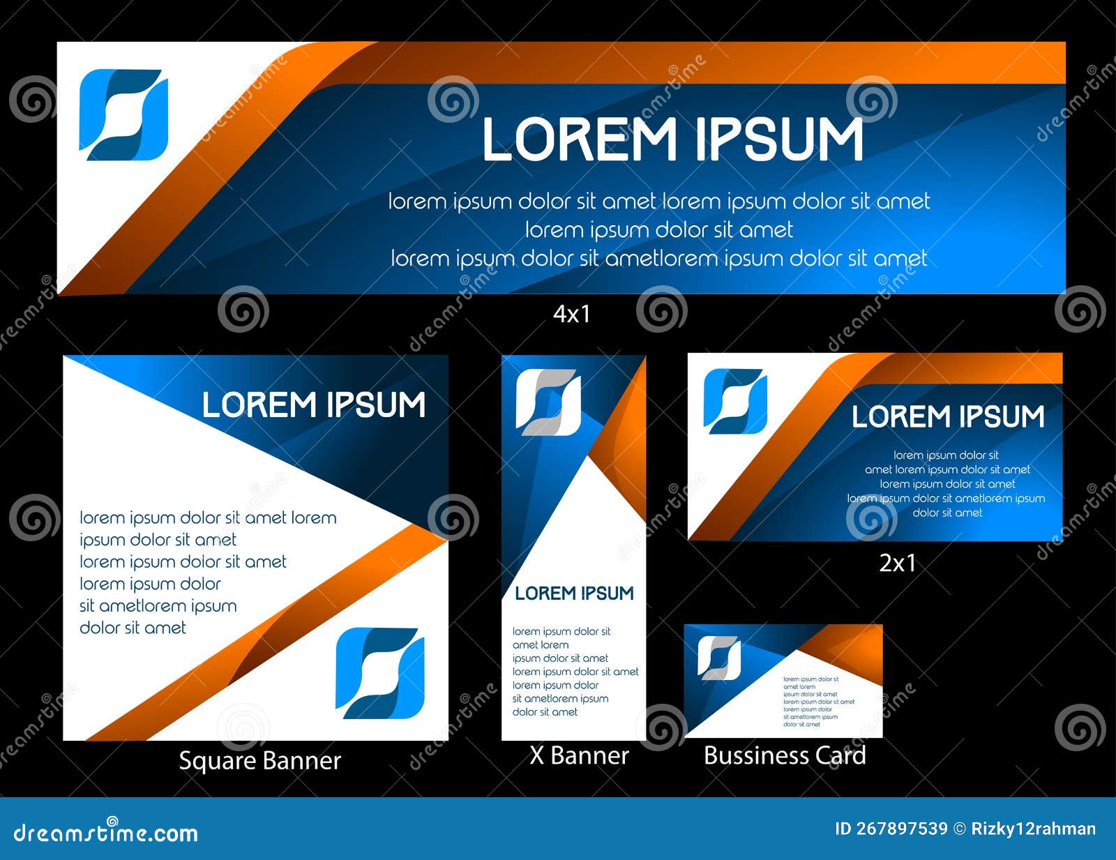 ADV PACK 1 Blue Company Banner Advertisement Corporate Set Stock Vector ...