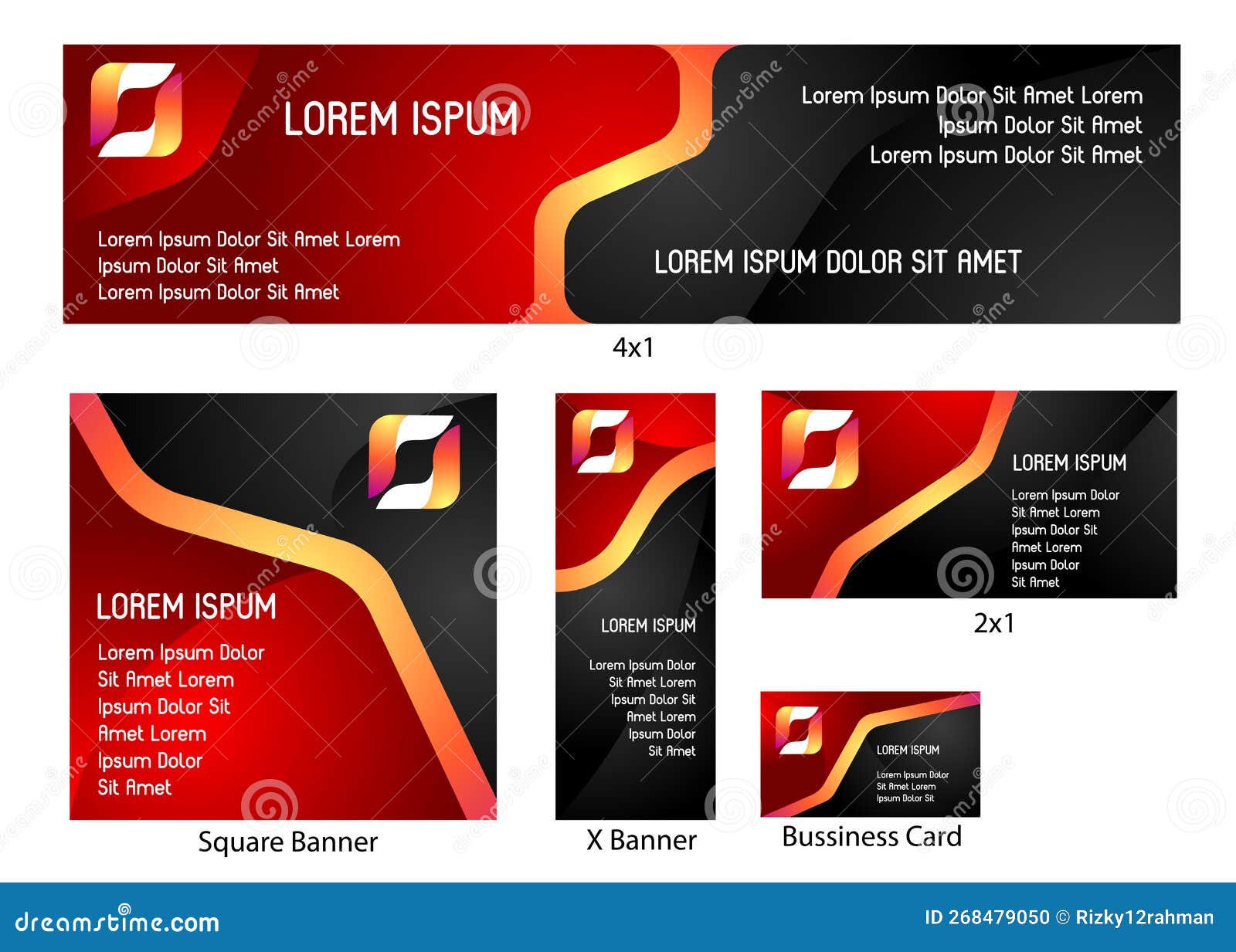 Red Black Gold Half Black Half Red Company Banner Backdrop ...