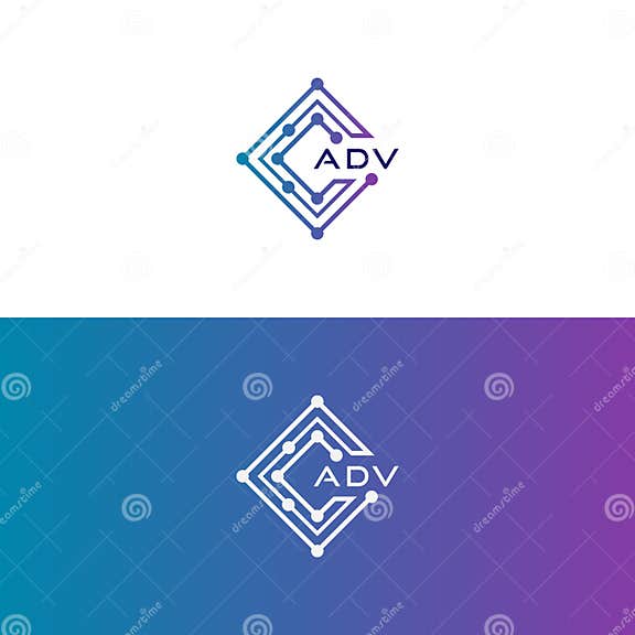 Adv Tech Initial Logo Design Icon for Technology, Digital, Tech ...
