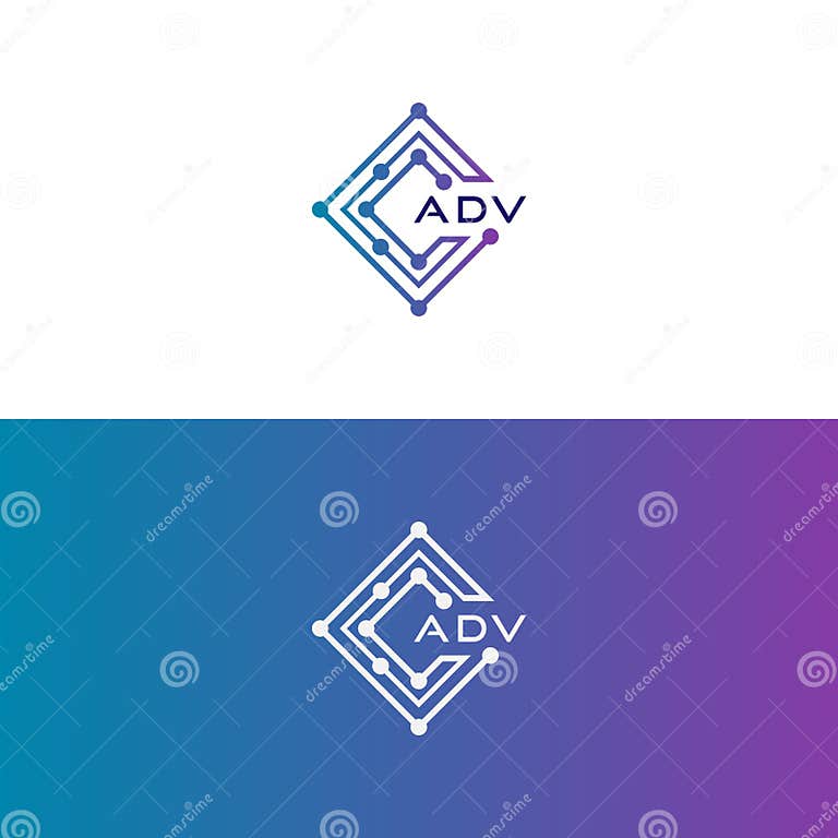 Adv Tech Initial Logo Design Icon for Technology, Digital, Tech ...