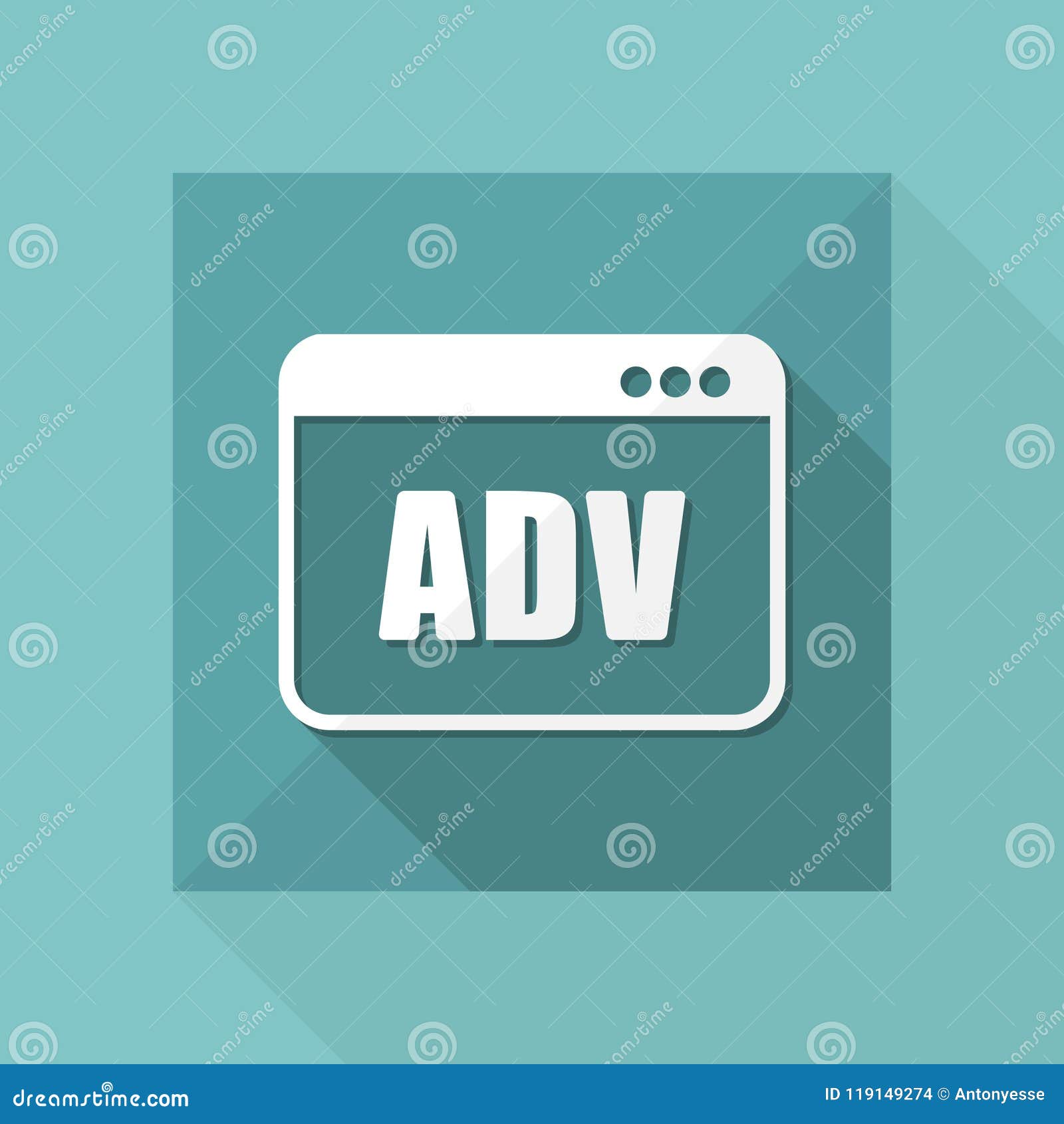 ADV Window - Vector Flat Minimal Icon Stock Vector - Illustration of ...