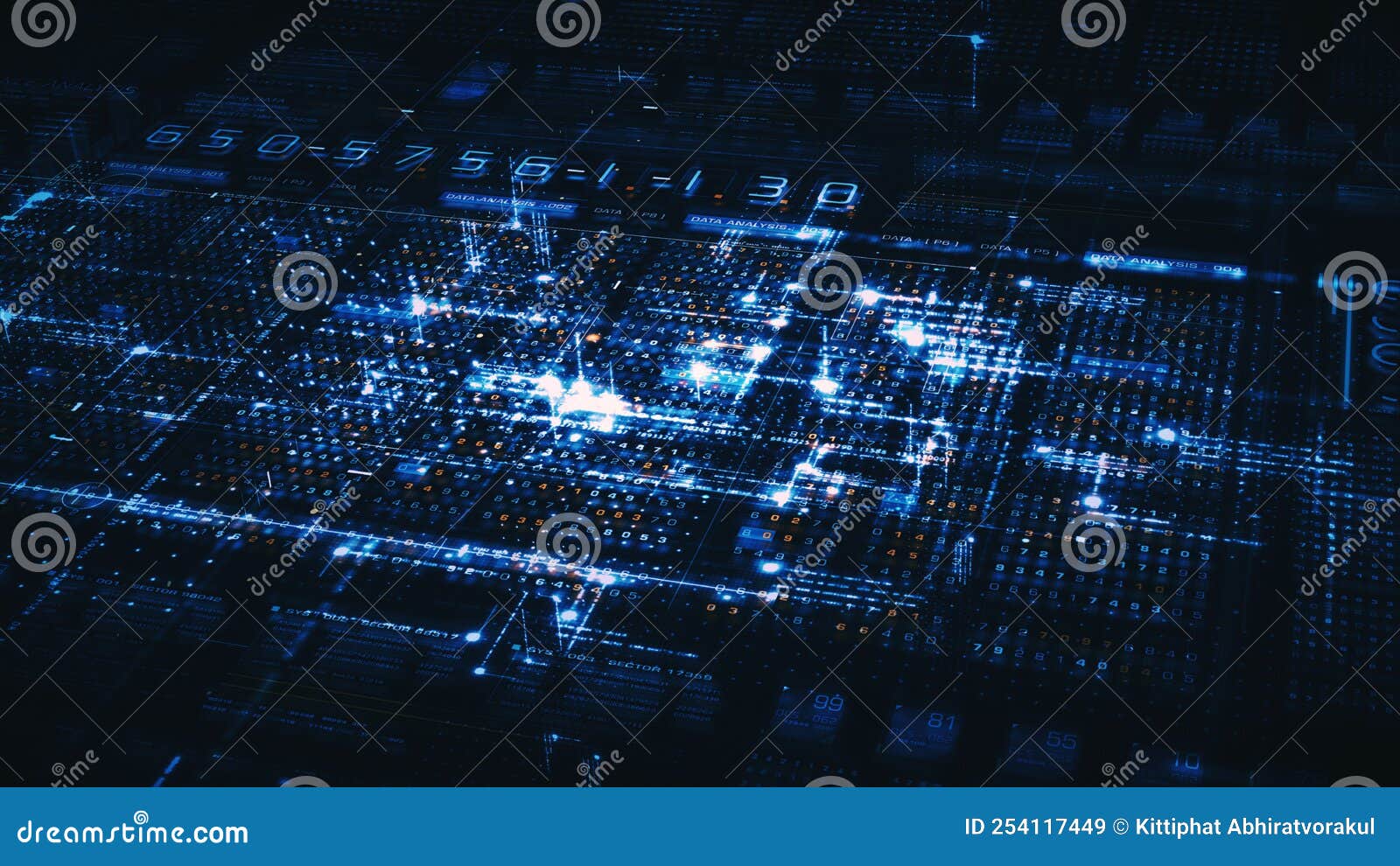 Advance Data Matrix Cyber Environment Display Stock Illustration ...
