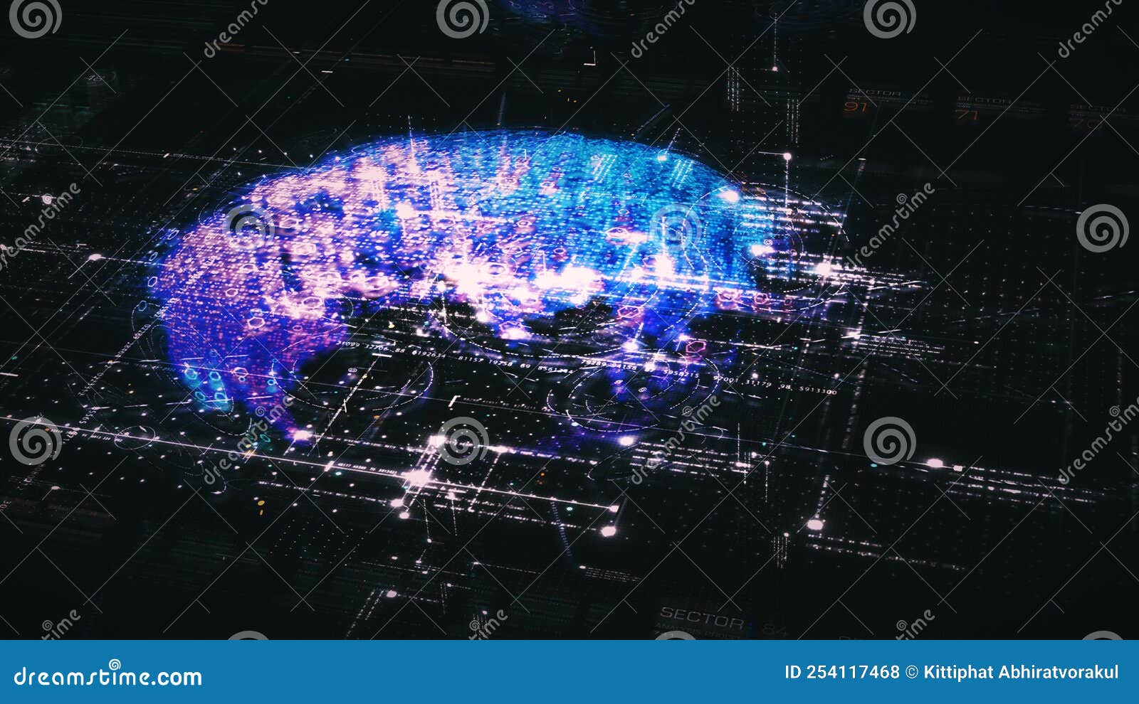 Advance Data Matrix Cyber Environment Display Stock Illustration ...