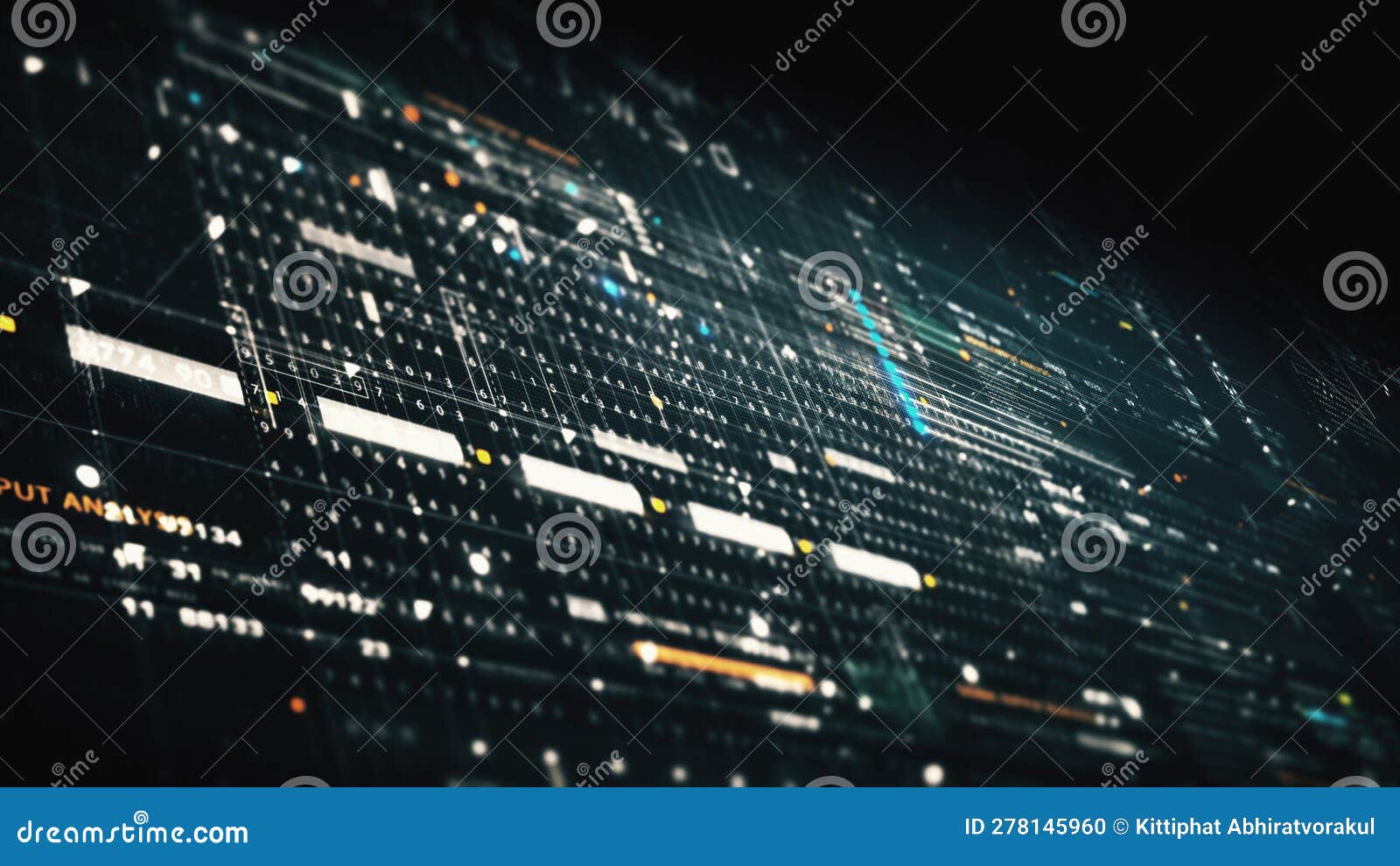 Advance Data Matrix Simulation UI Background Stock Illustration ...