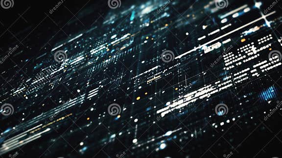 Advance Data Matrix Simulation UI Background Stock Illustration - Illustration of neural ...