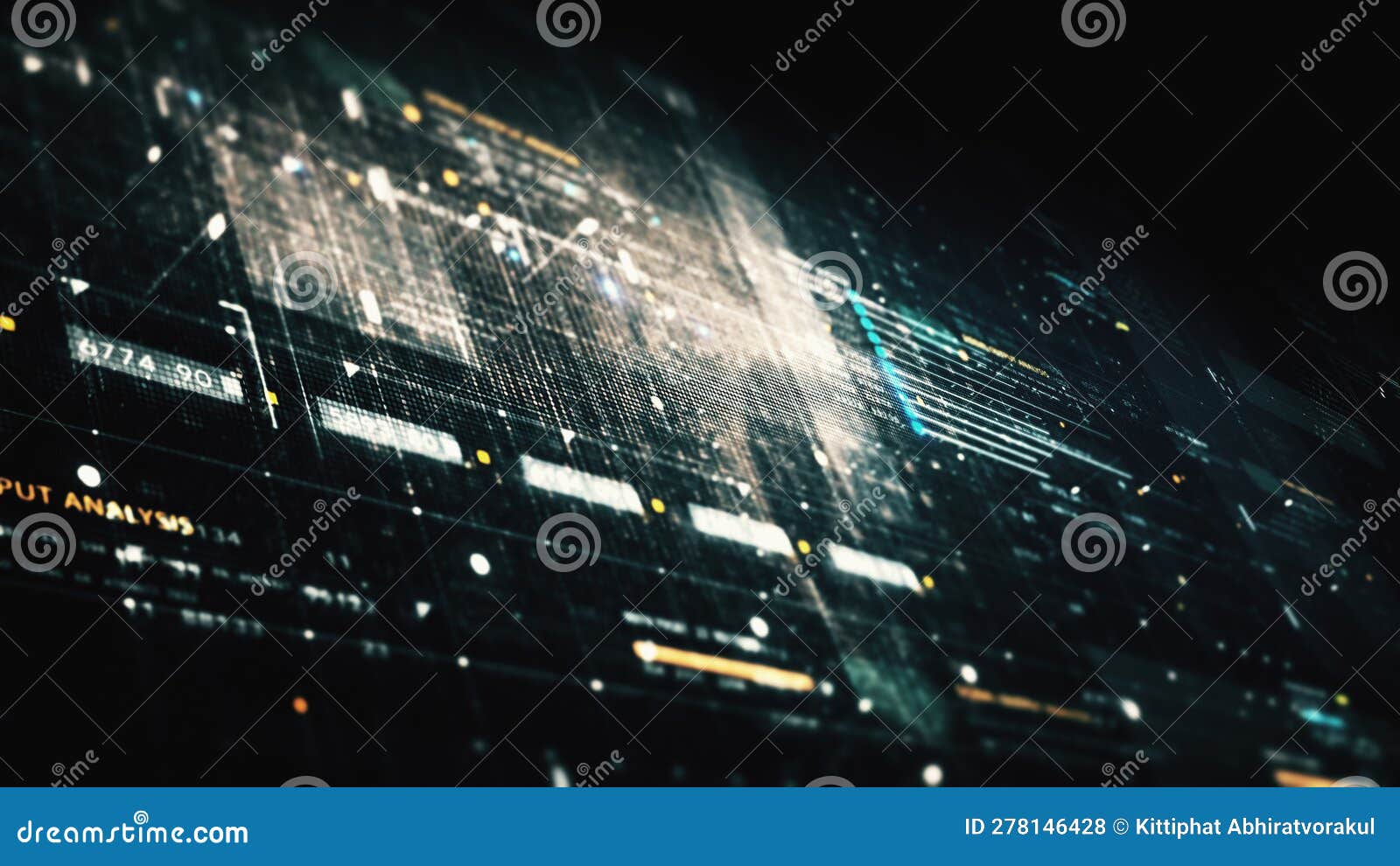 Advance Data Matrix Simulation UI Background Stock Illustration - Illustration of neural ...