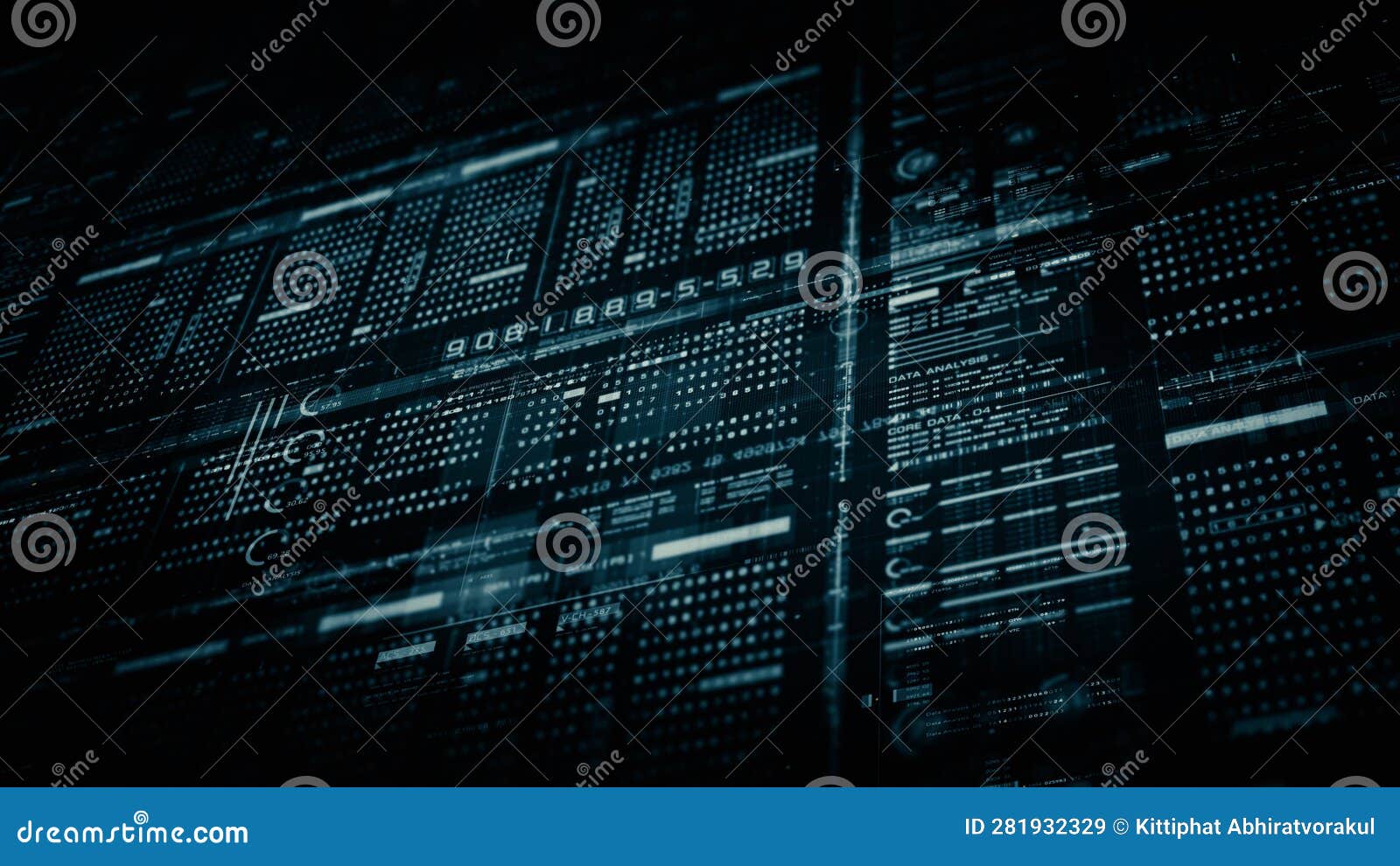 Advance Data Matrix Simulation UI Background Stock Illustration ...