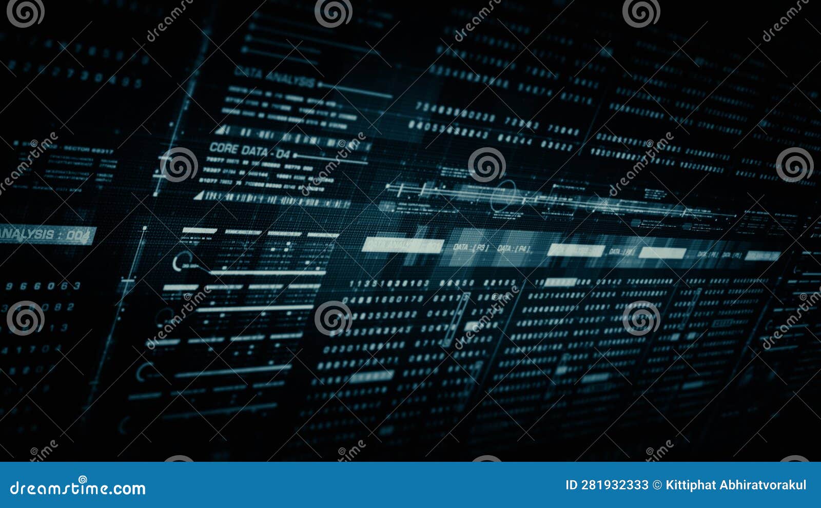Advance Data Matrix Simulation UI Background Stock Illustration ...