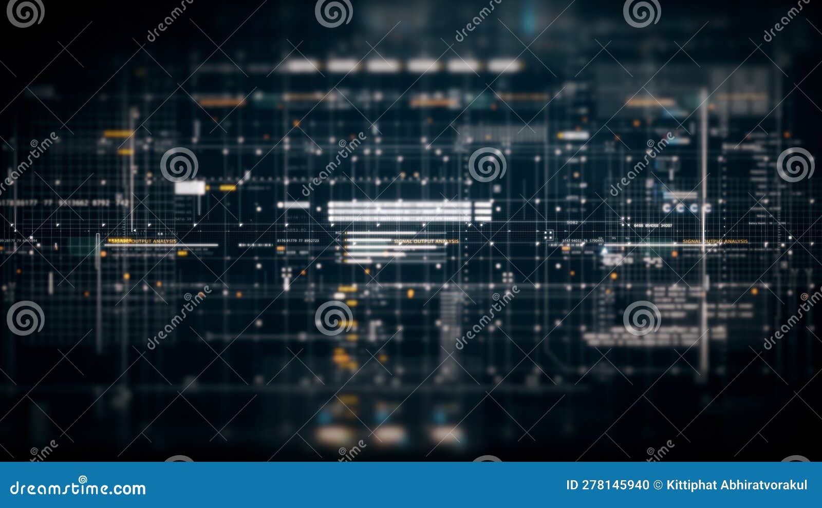 Advance Data Matrix Simulation UI Background Stock Illustration - Illustration of perspective ...