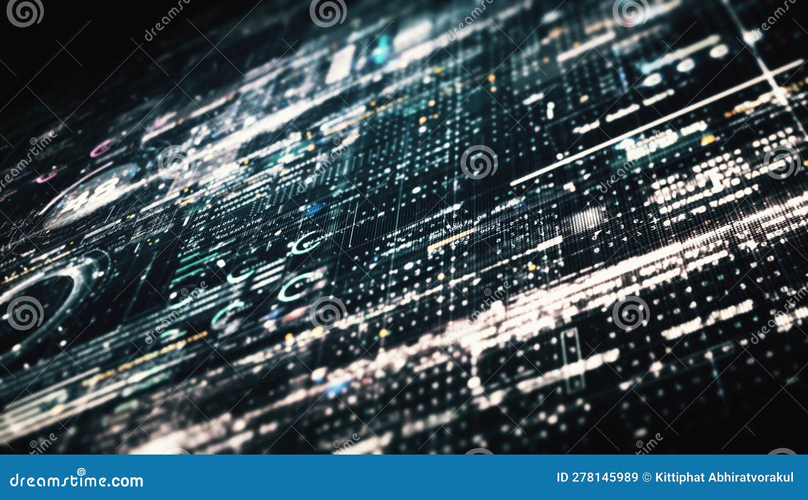 Advance Data Matrix Simulation UI Background Stock Illustration - Illustration of perspective ...