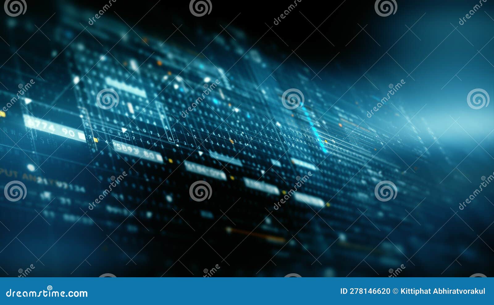Advance Data Matrix Simulation UI Background Stock Illustration - Illustration of predictive ...