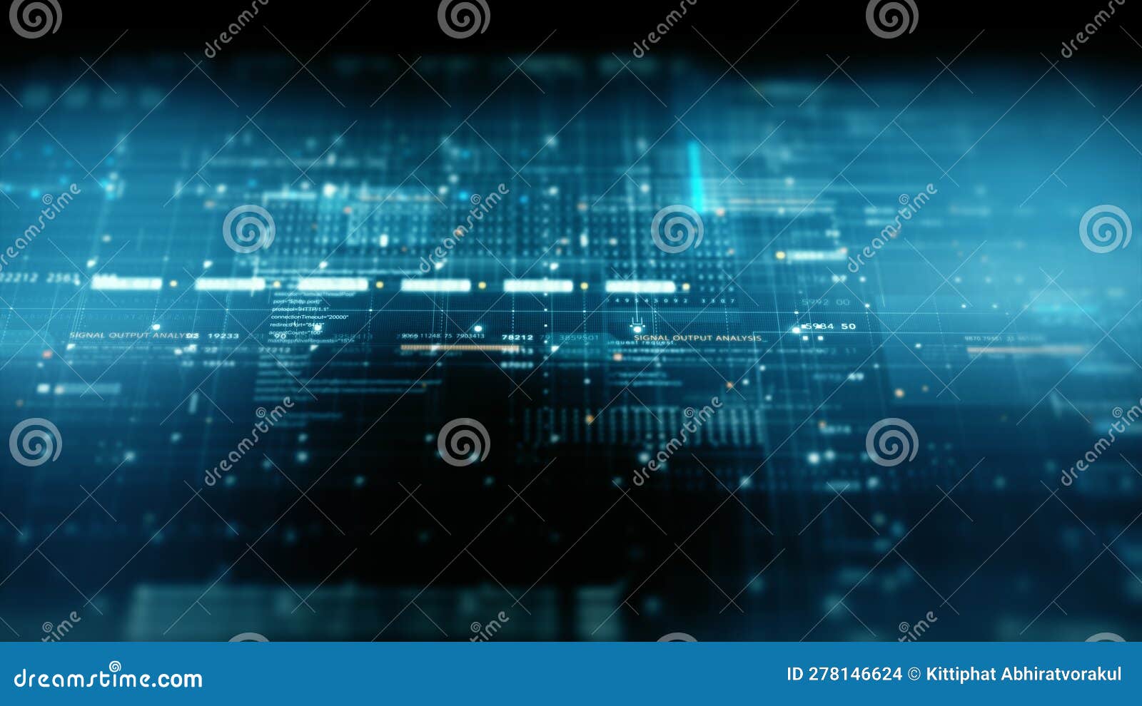 Advance Data Matrix Simulation UI Background Stock Illustration - Illustration of reality ...