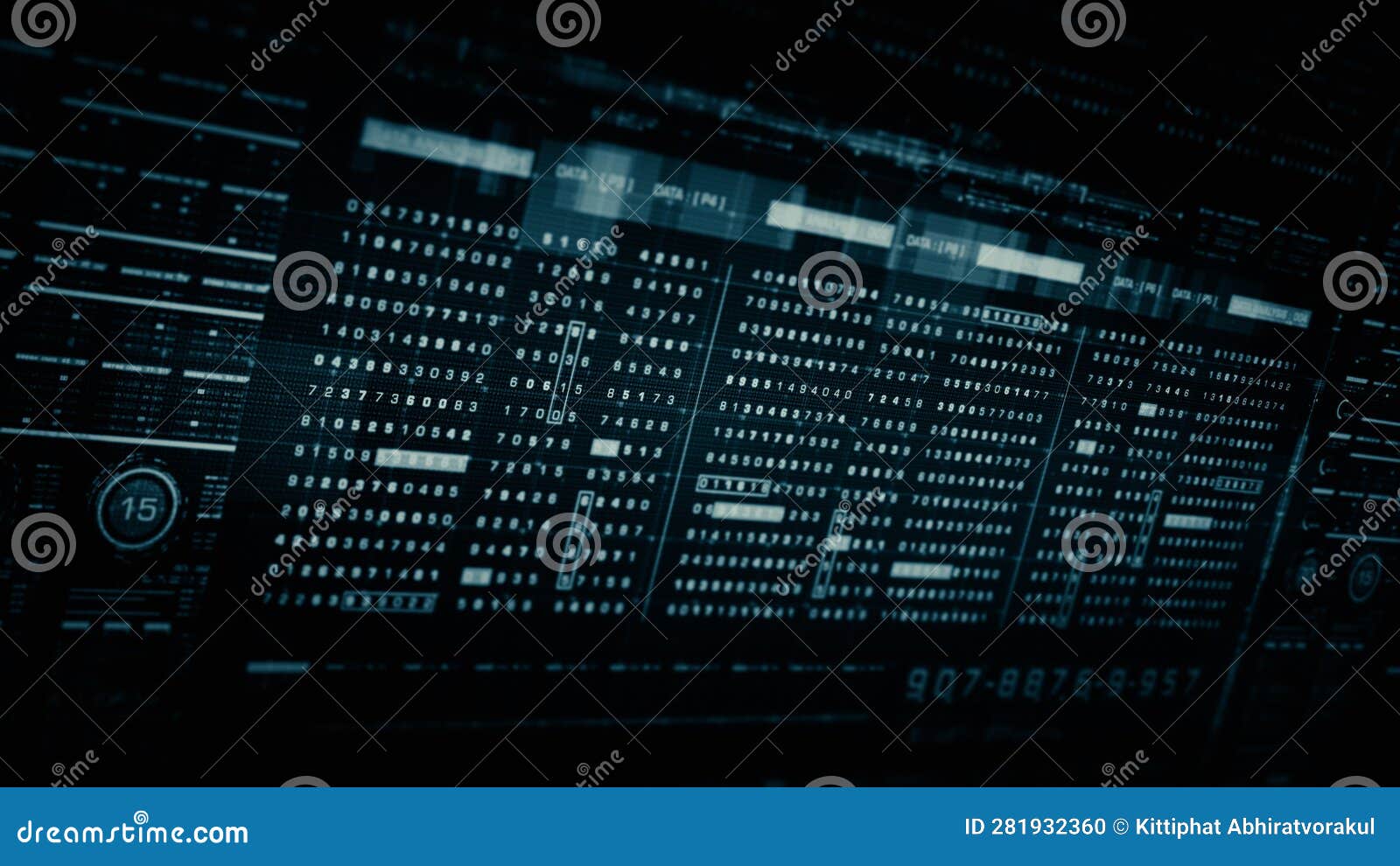 Advance Data Matrix Simulation UI Background Stock Illustration ...