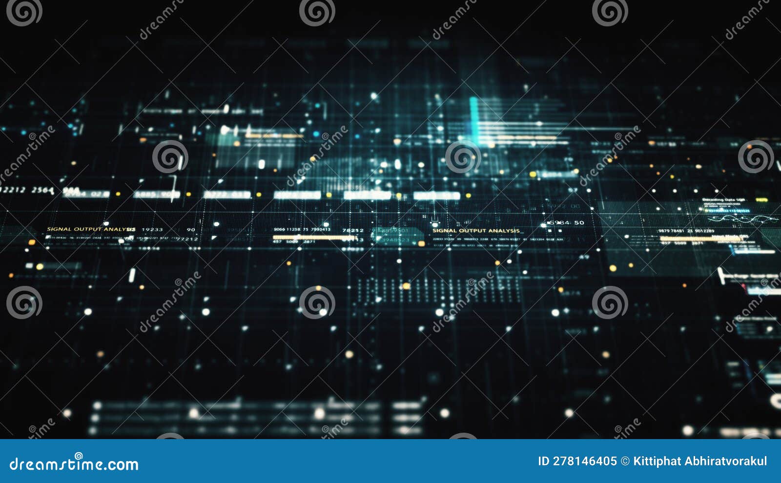 Advance Data Matrix Simulation UI Background Stock Illustration - Illustration of futuristic ...