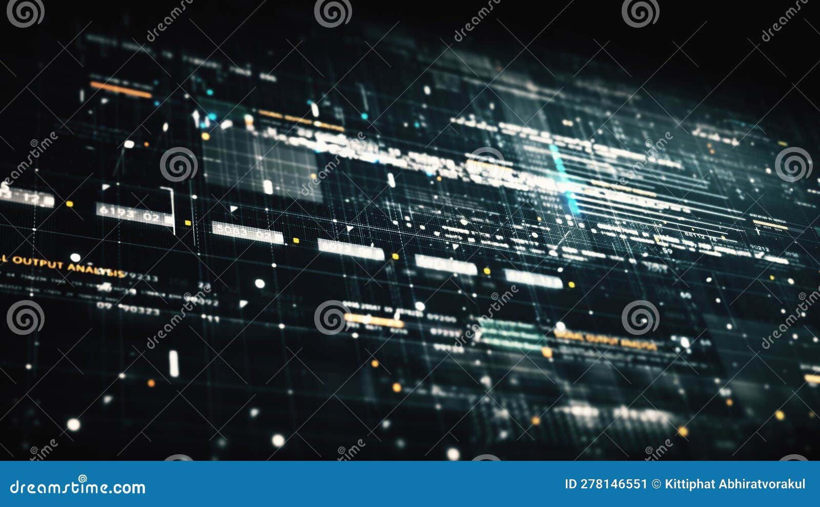 Advance Data Matrix Simulation UI Background Stock Illustration - Illustration of technological ...