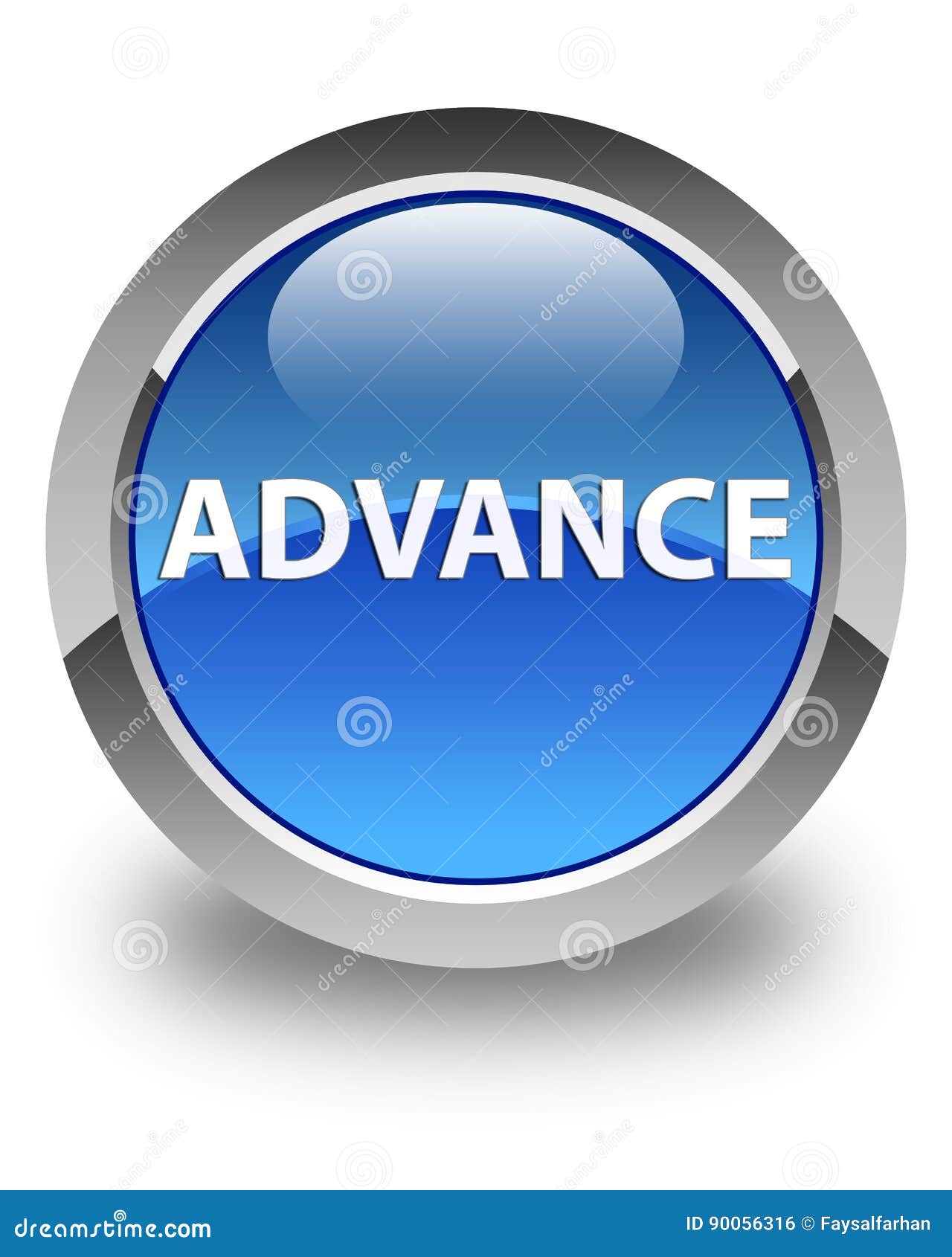 Advance Glossy Blue Round Button Stock Illustration - Illustration of ...