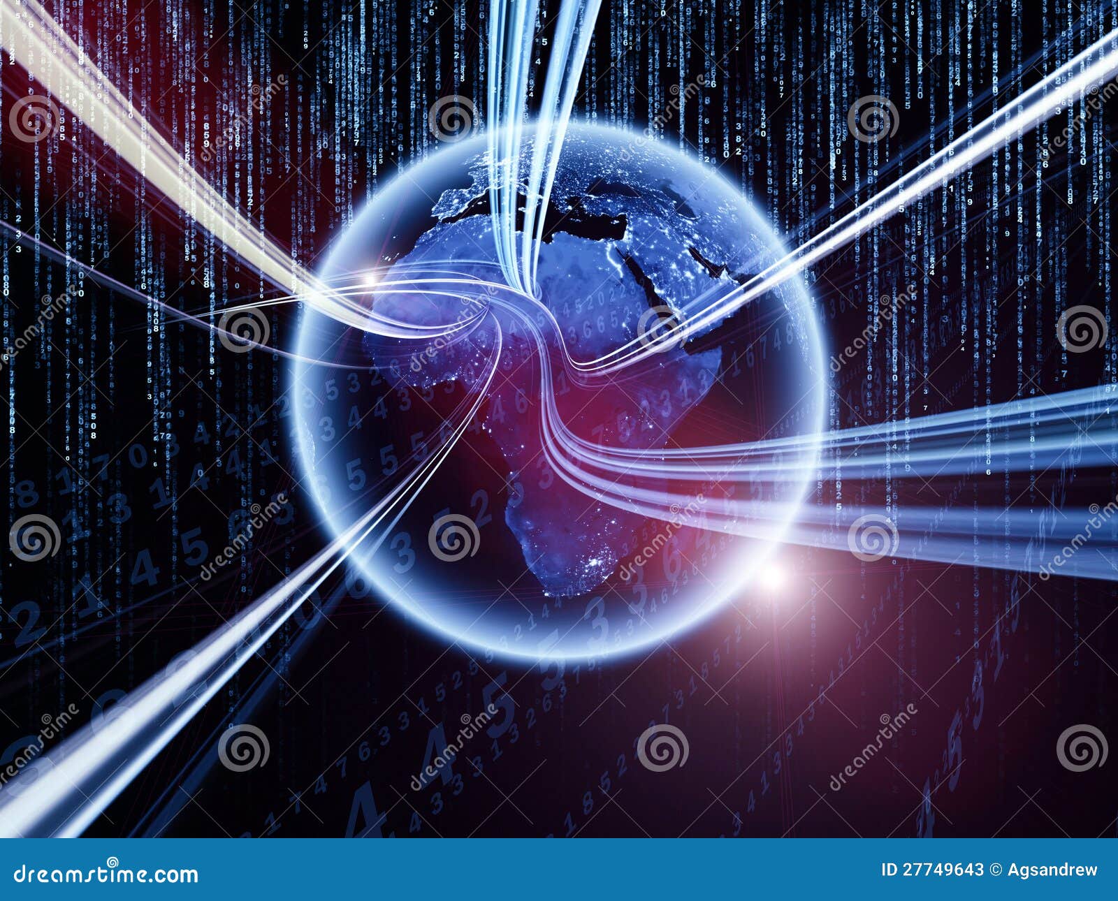 Advance of Information Stream Stock Illustration - Illustration of code ...