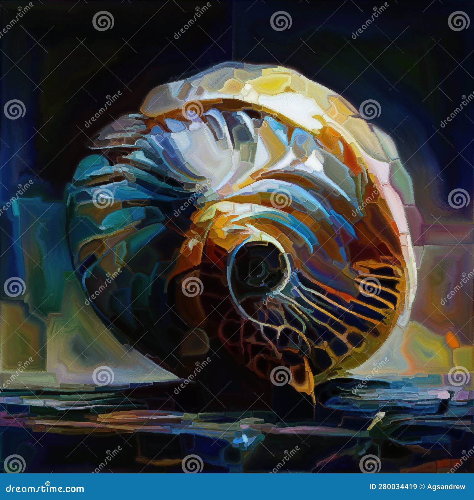 Advance of Nautilus stock illustration. Illustration of painting ...
