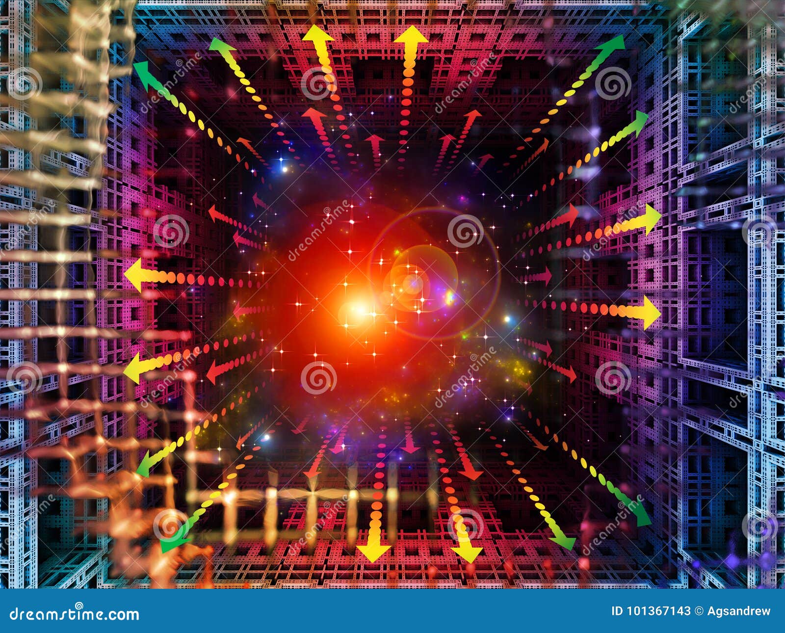 Advance of Quantum Space stock illustration. Illustration of dimension ...