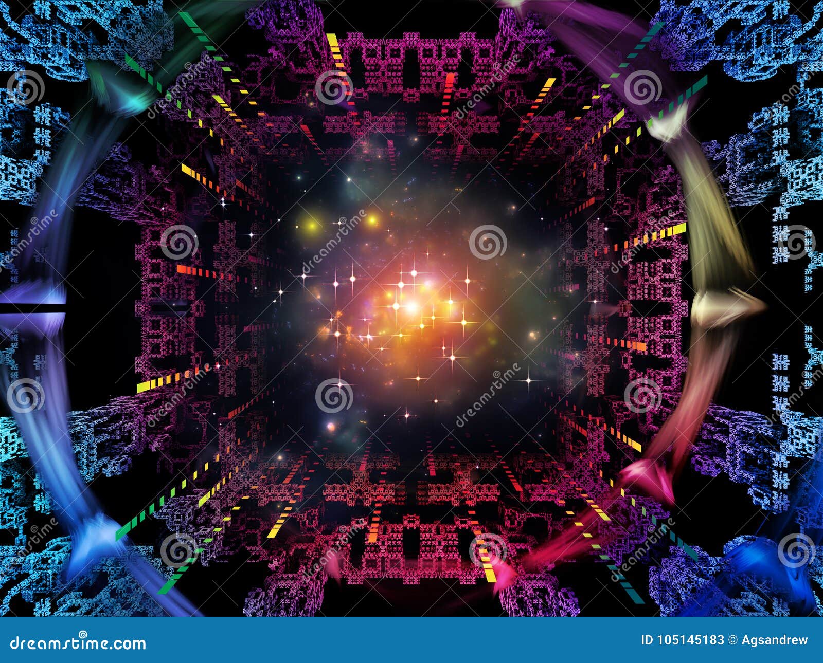 Advance of Quantum Space stock illustration. Illustration of illuminate ...