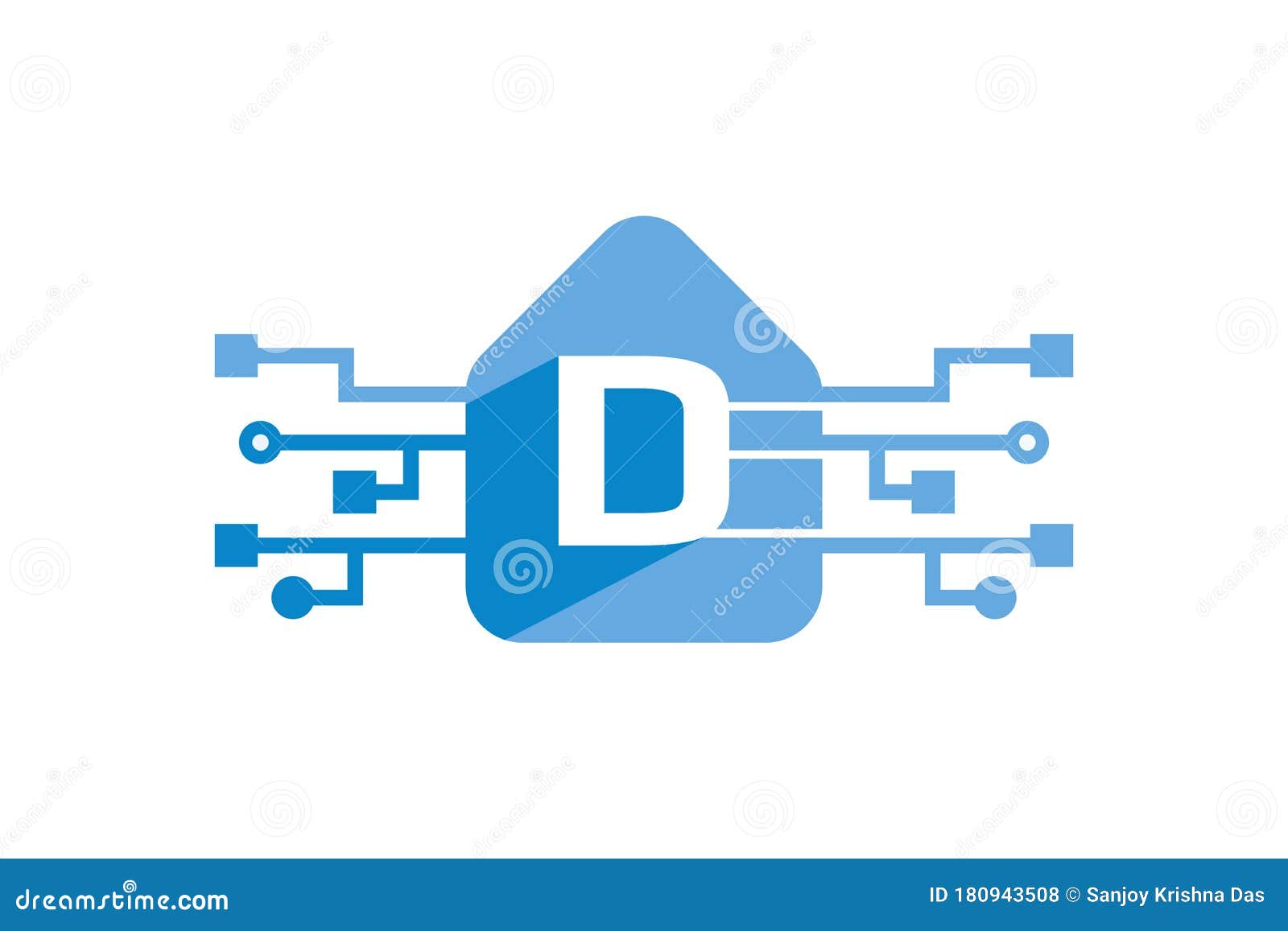 Advance Technology Logo with Letter D Isolated with White Background ...