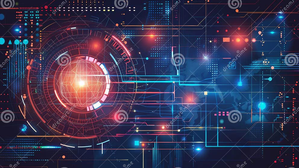 Advanced Abstract Technology Big Data Backdrop with High Tech Elements ...