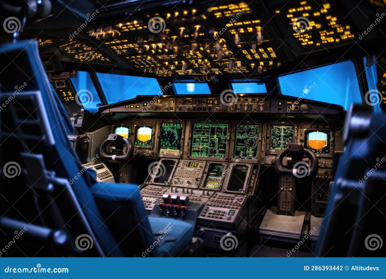 Advanced Aerospace Control Panel Stock Photo - Image of display ...