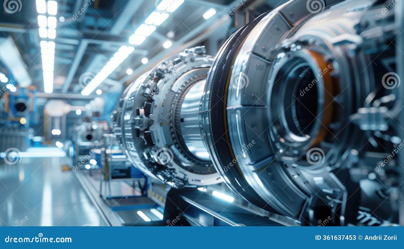 Advanced Aerospace Engine Production Facility with Precision Tools and ...