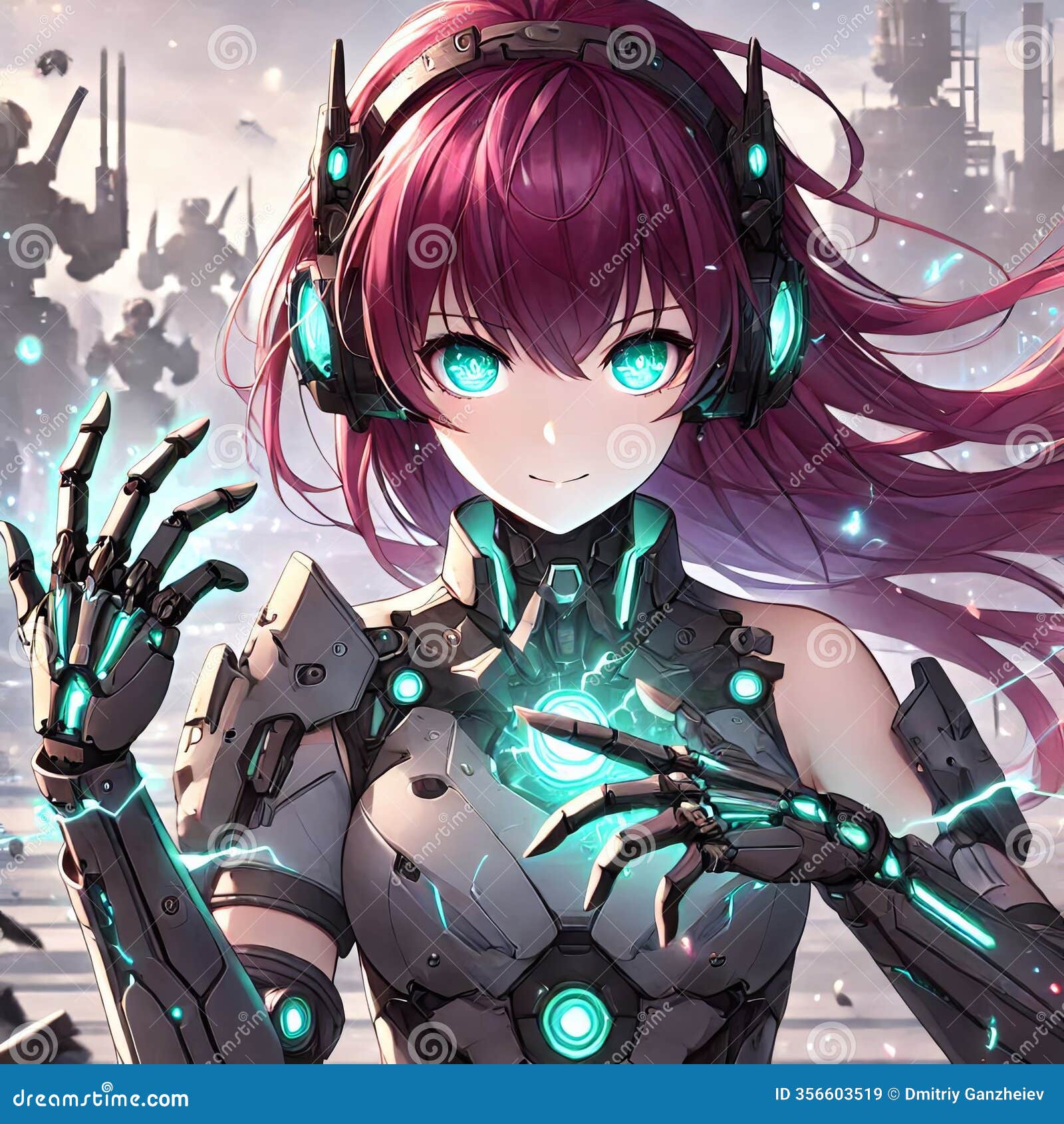 Advanced Android in Combat Mode Stock Illustration - Illustration of ...