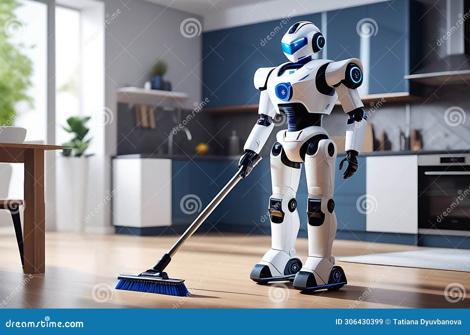 Advanced Android Conducting Household Chores, Highlighting Efficiency ...