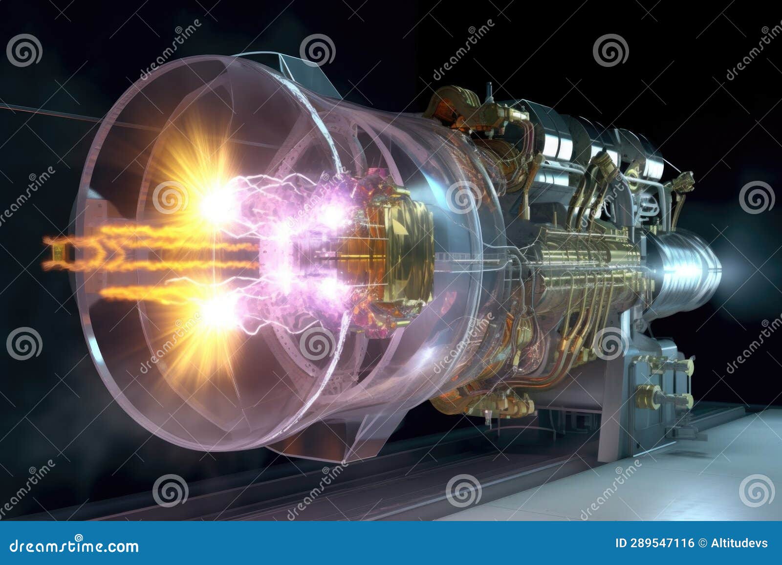 Advanced Antimatter Propulsion System with Exhaust Stock Photo - Image ...
