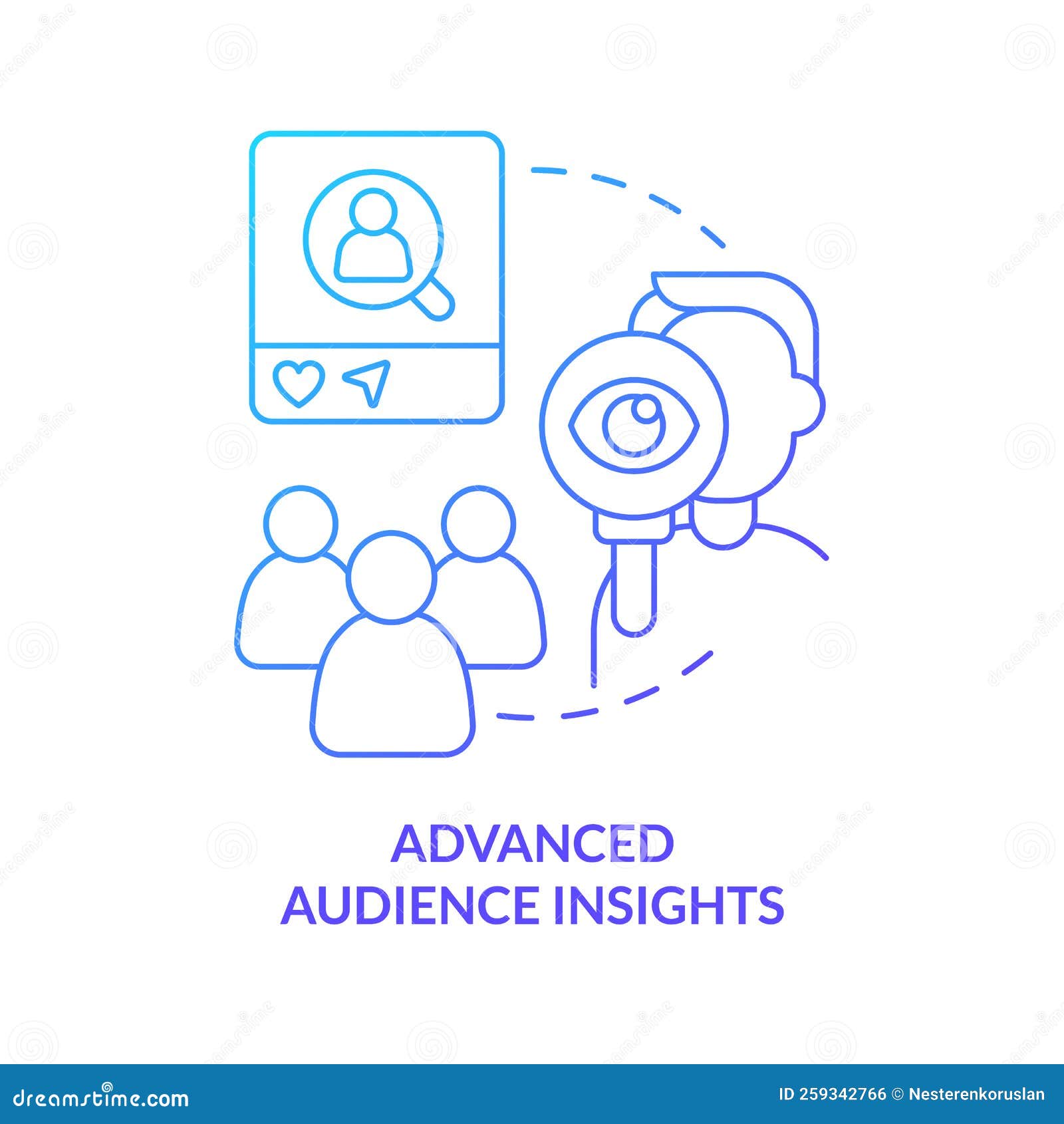 Advanced Audience Insights Concept Blue Gradient Icon Stock Vector ... Advanced Audience Insights Concept Blue Gradient Icon Stock Vector ...