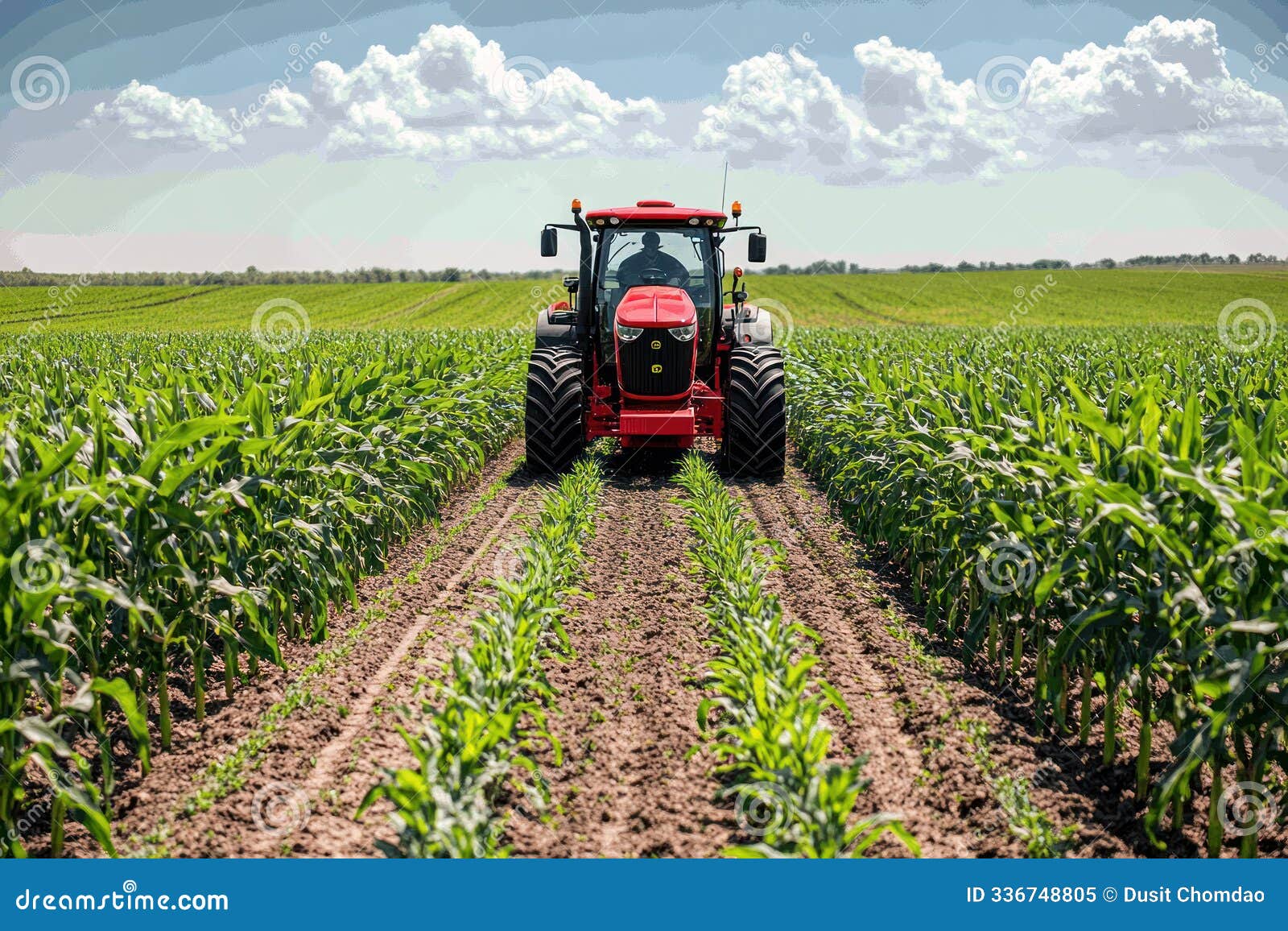 Advanced Autonomous Tractor Navigating through Lush Cornfield Rows ...