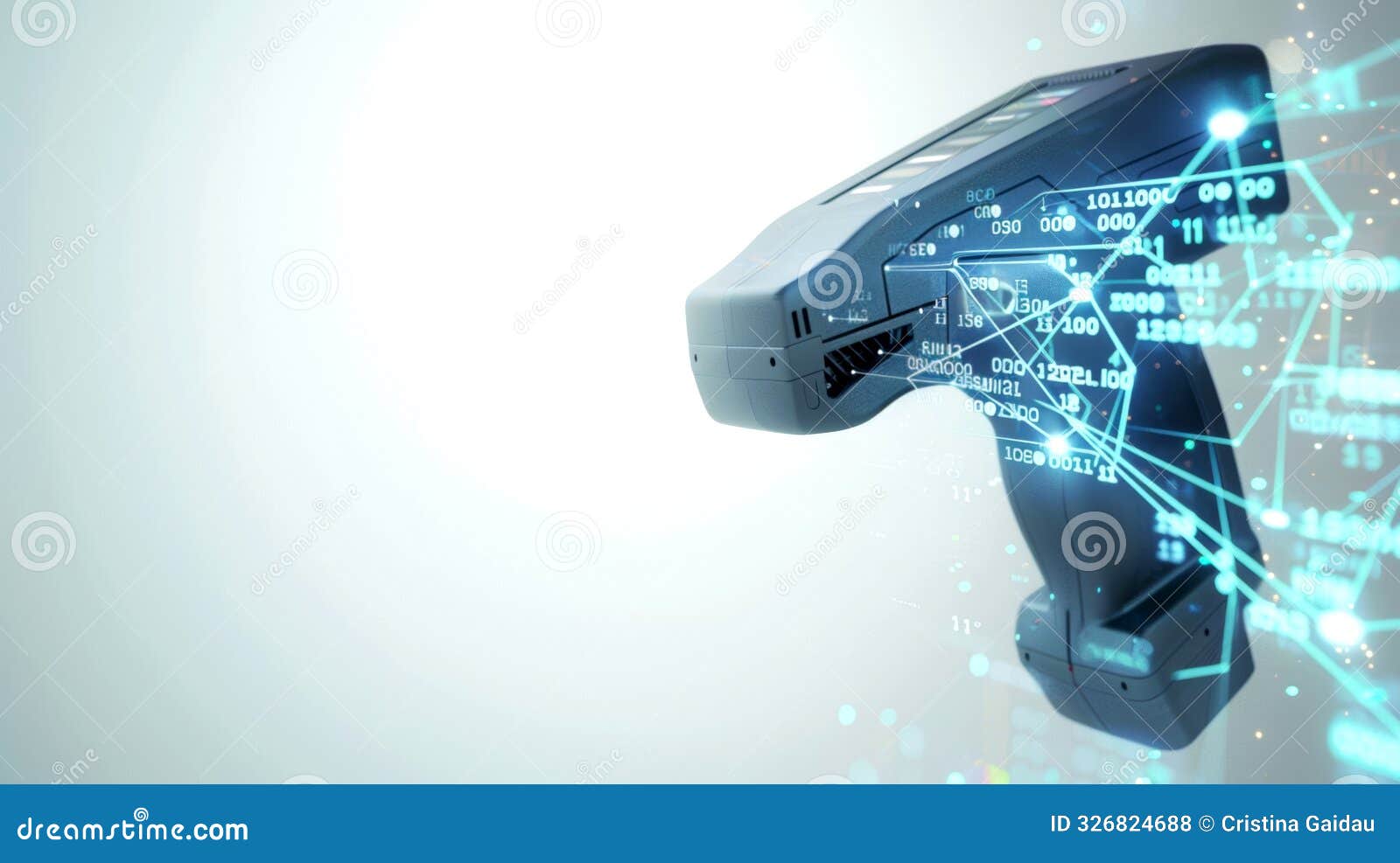 Advanced Barcode Scanner with Digital Data Overlay Stock Photo - Image ...