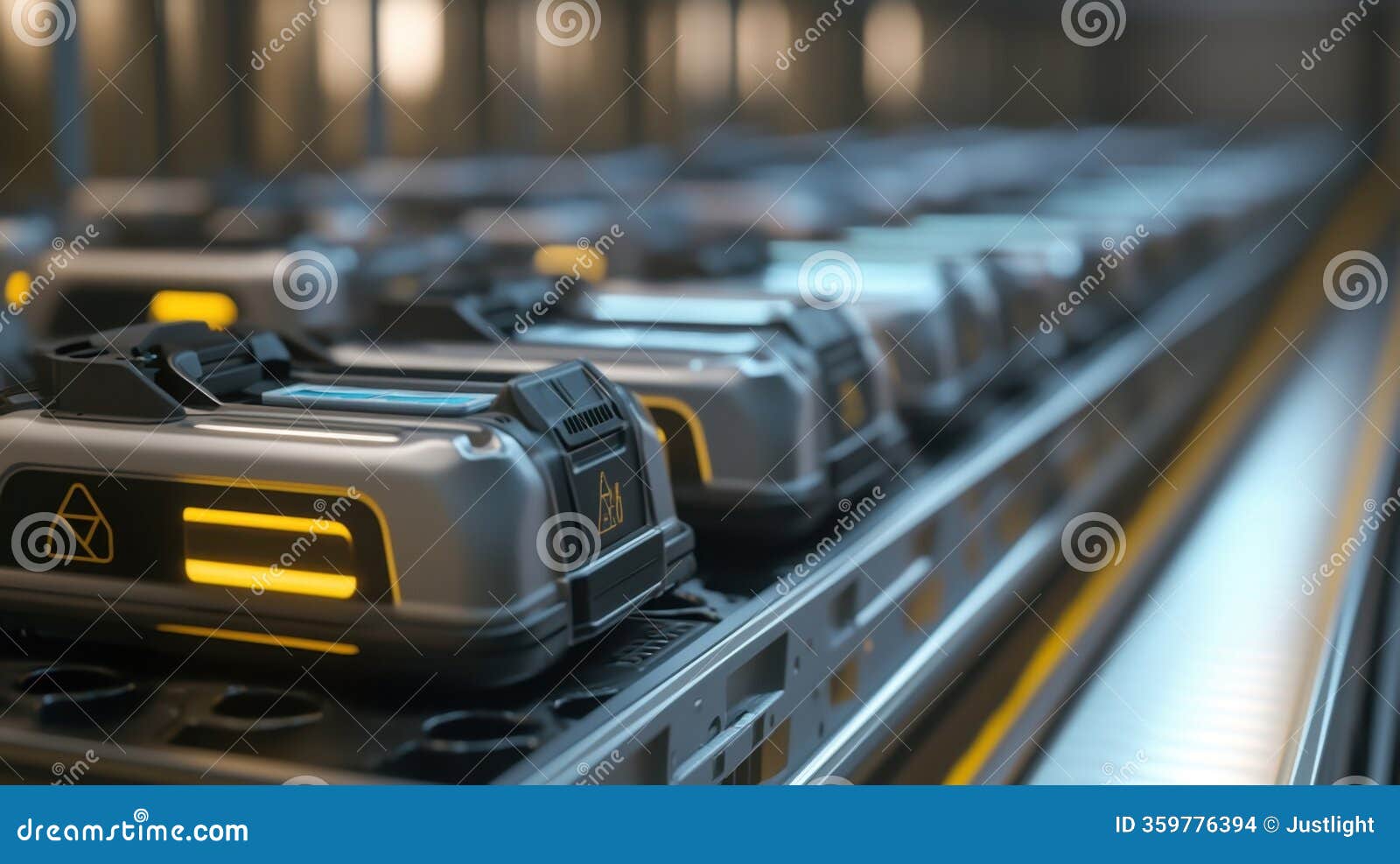 Advanced Battery Technology in Modern Production Line Stock Photo ...