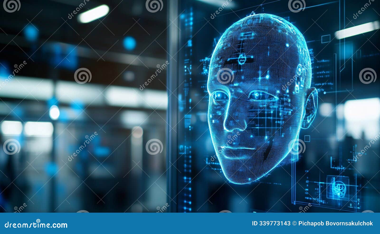 Advanced Biometric Security System Visualization Stock Illustration ...