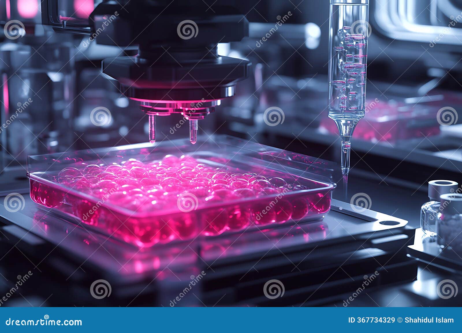 Advanced Biotech Laboratory Microscopic Spheres In Automated Process ...